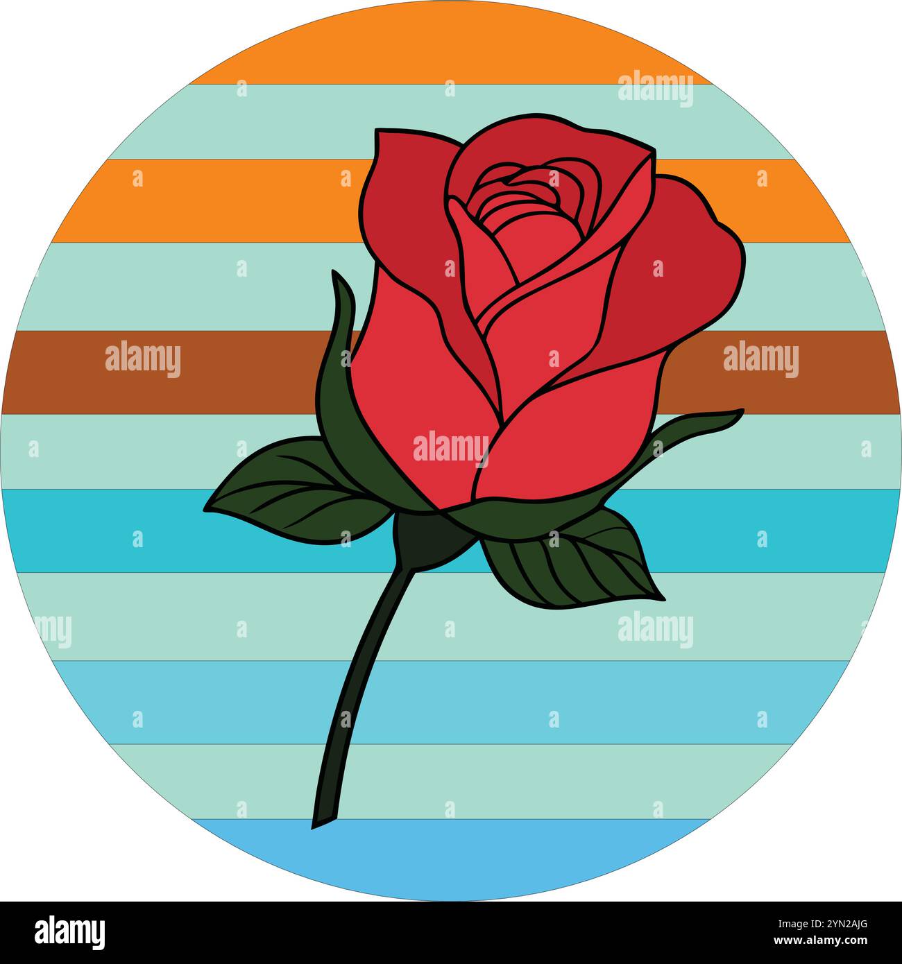 Nice red rose icon vector illustration Stock Vector Image & Art - Alamy