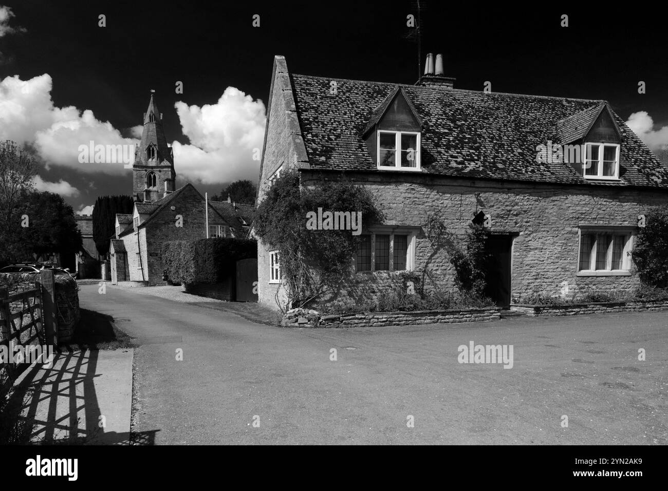 Summer view of Duddington village with St Marys Church ...