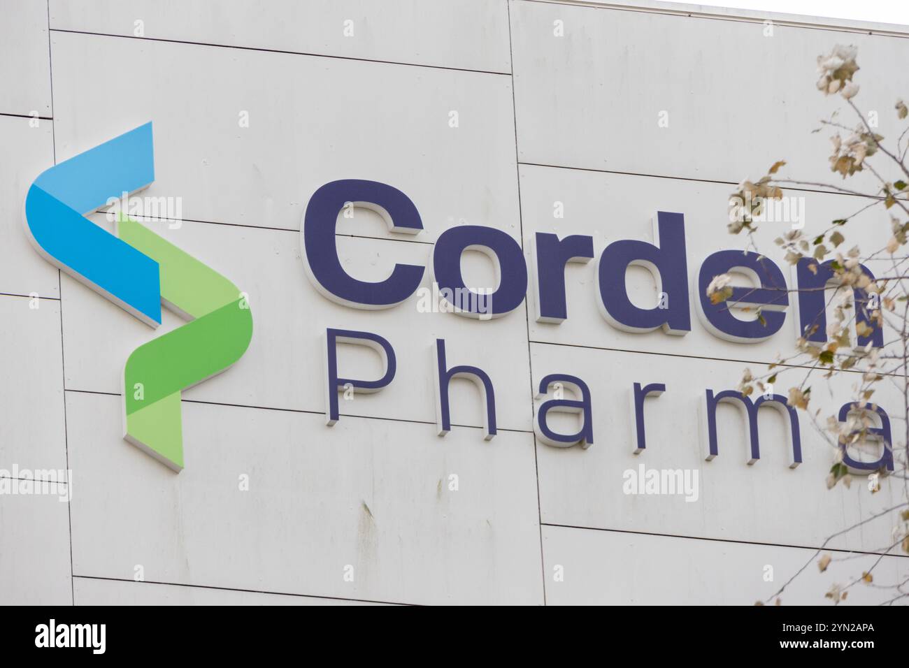 Modern pharmaceutical company cordenpharma building displaying ...