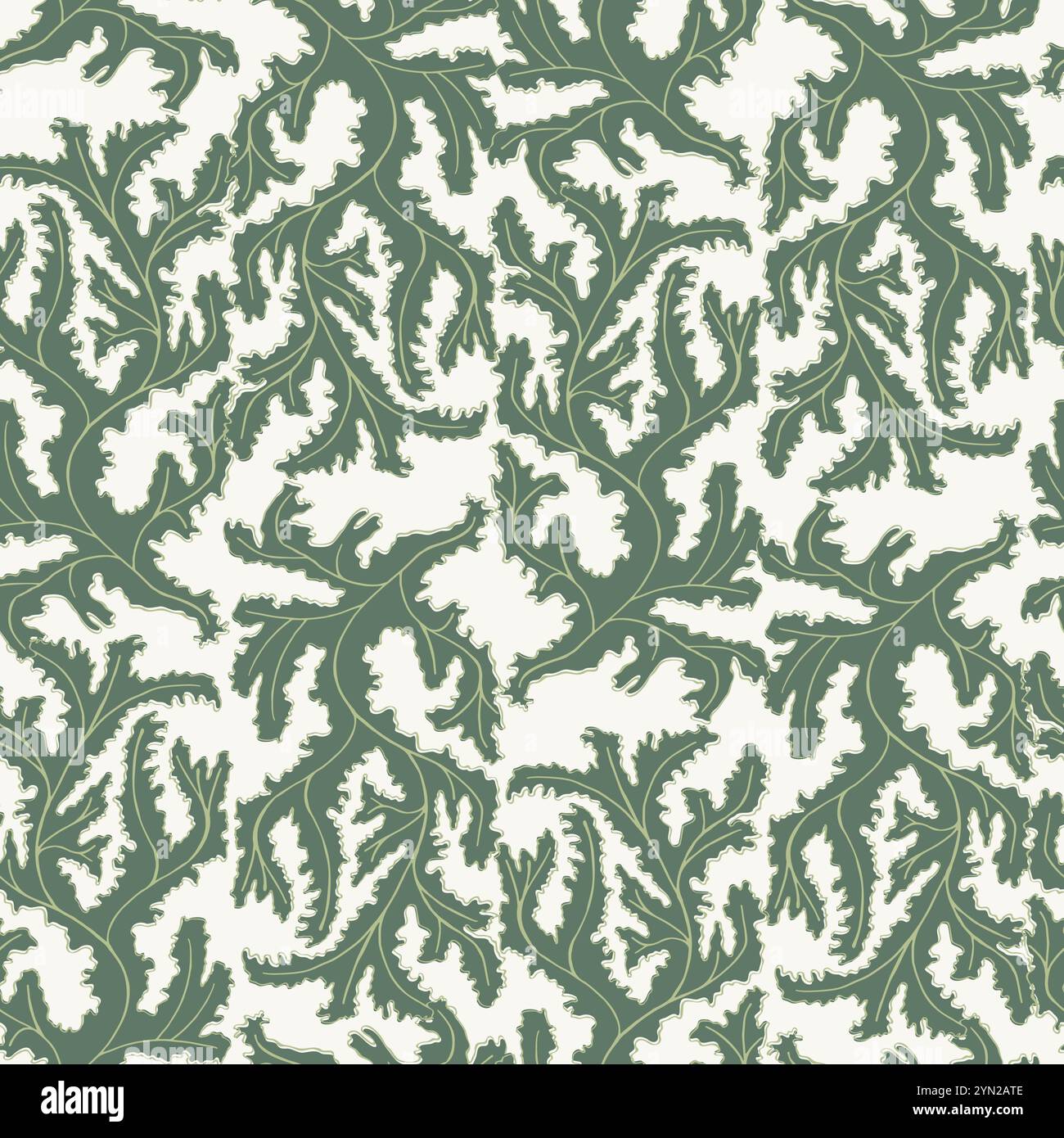 Swirling vintage leaf texture seamless vector pattern background ...