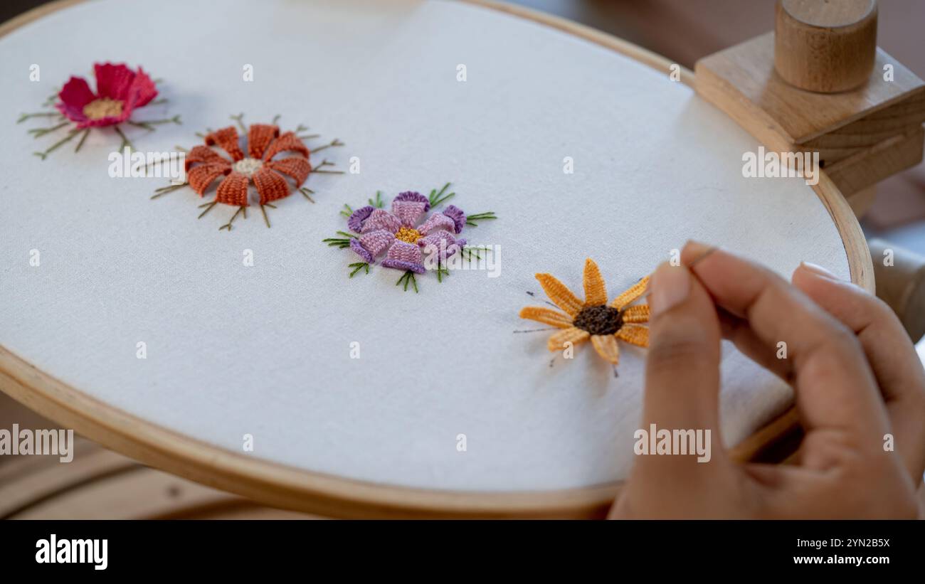 Embroidery pattern close up hi-res stock photography and images - Alamy