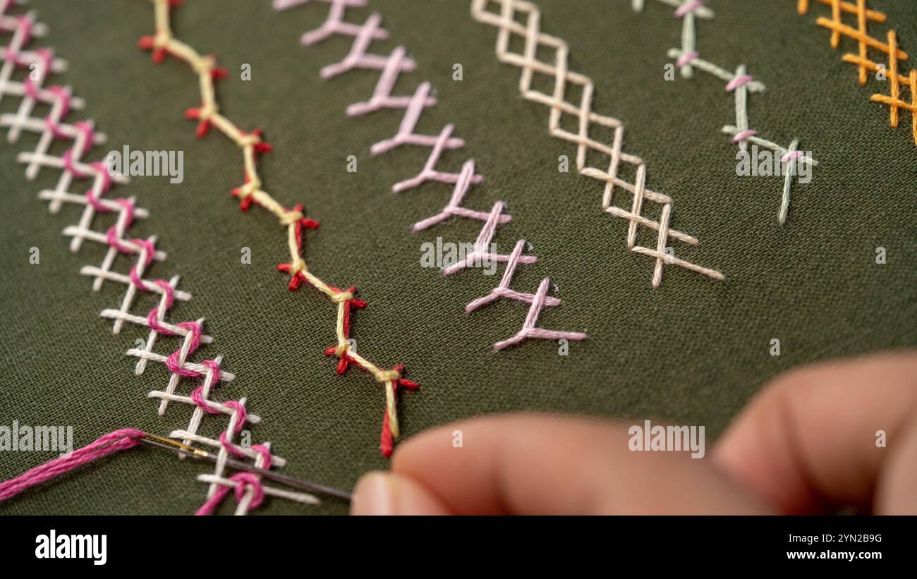 Focused Creativity: Woman's Hands Bring a Textile Design to Life Stock ...