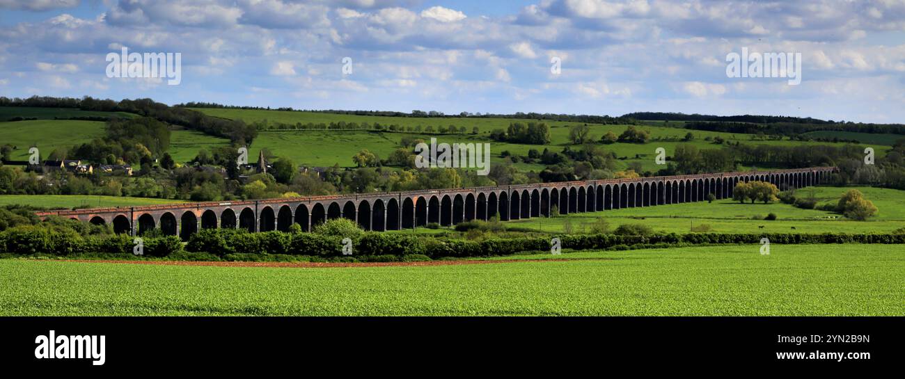 The Harringworth railway viaduct; River Welland valley; Harringworth ...