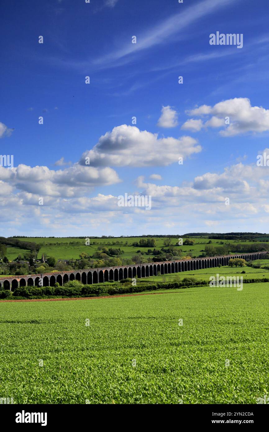 The Harringworth railway viaduct; River Welland valley; Harringworth ...