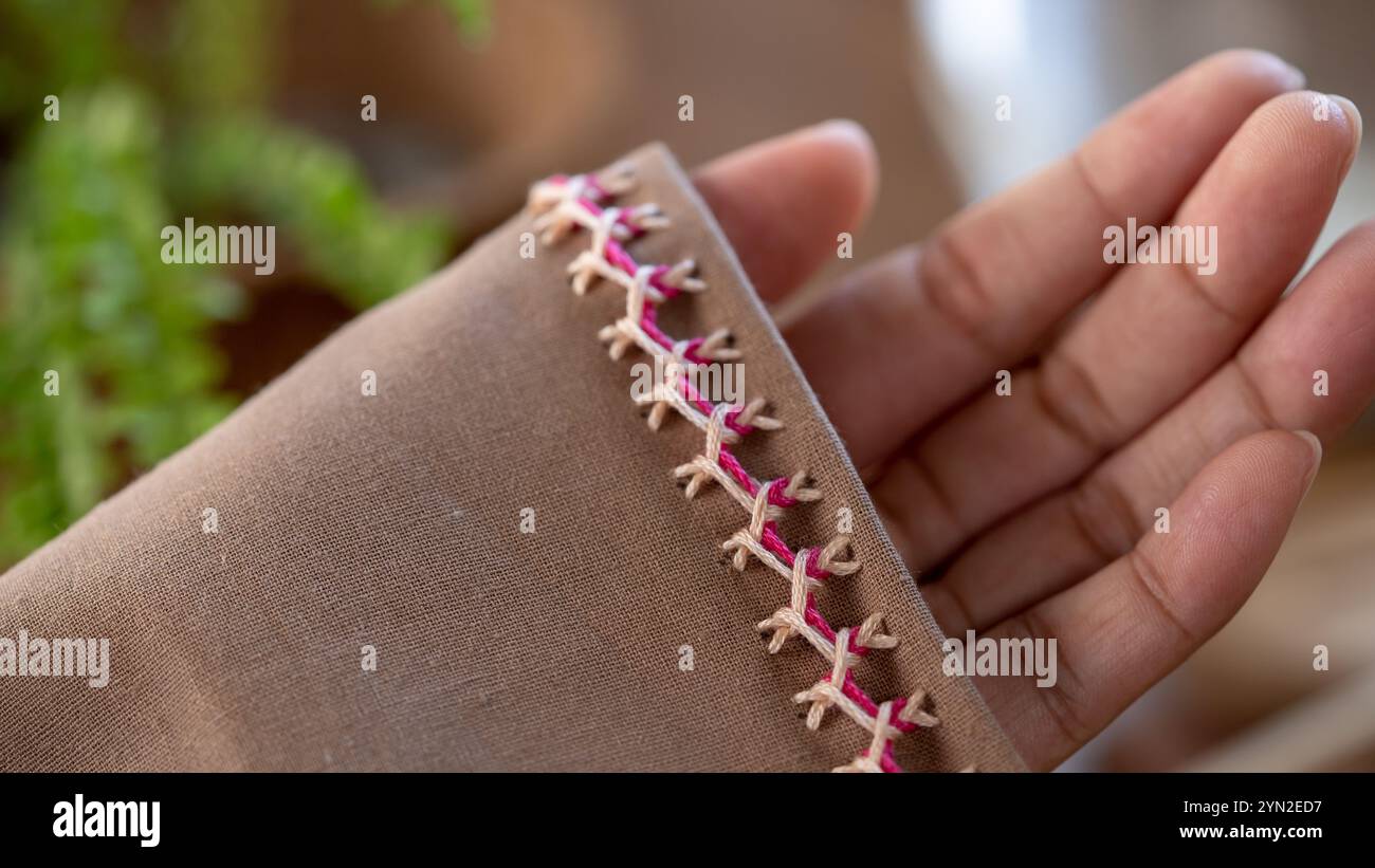 DIY Border for Garments: Hand-Stitched Edges Stock Photo - Alamy