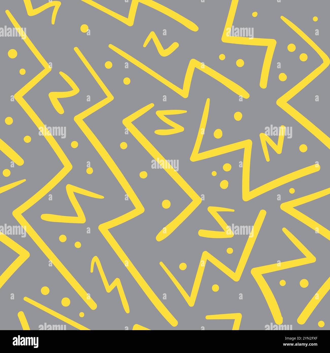 Gray and yellow chaotic zig zag with dots pattern Stock Vector Image ...