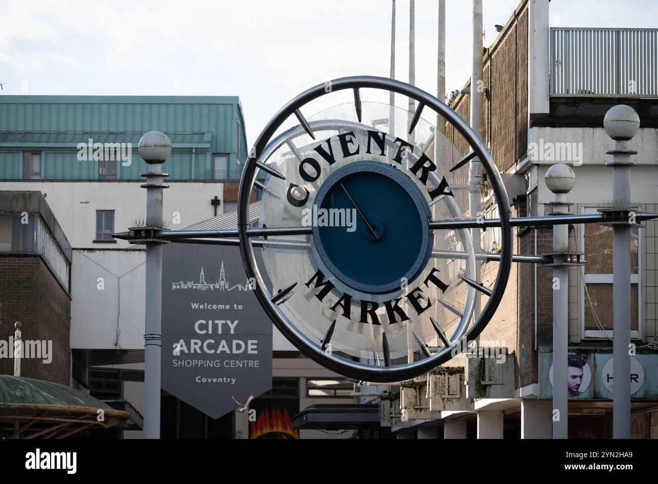 Coventry Market sign, Coventry, West Midlands, England, UK Stock Photo ...