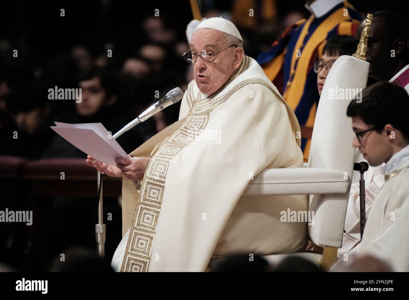 Vatican, Pope Francis celebrates mass at the 39th edition of World ...