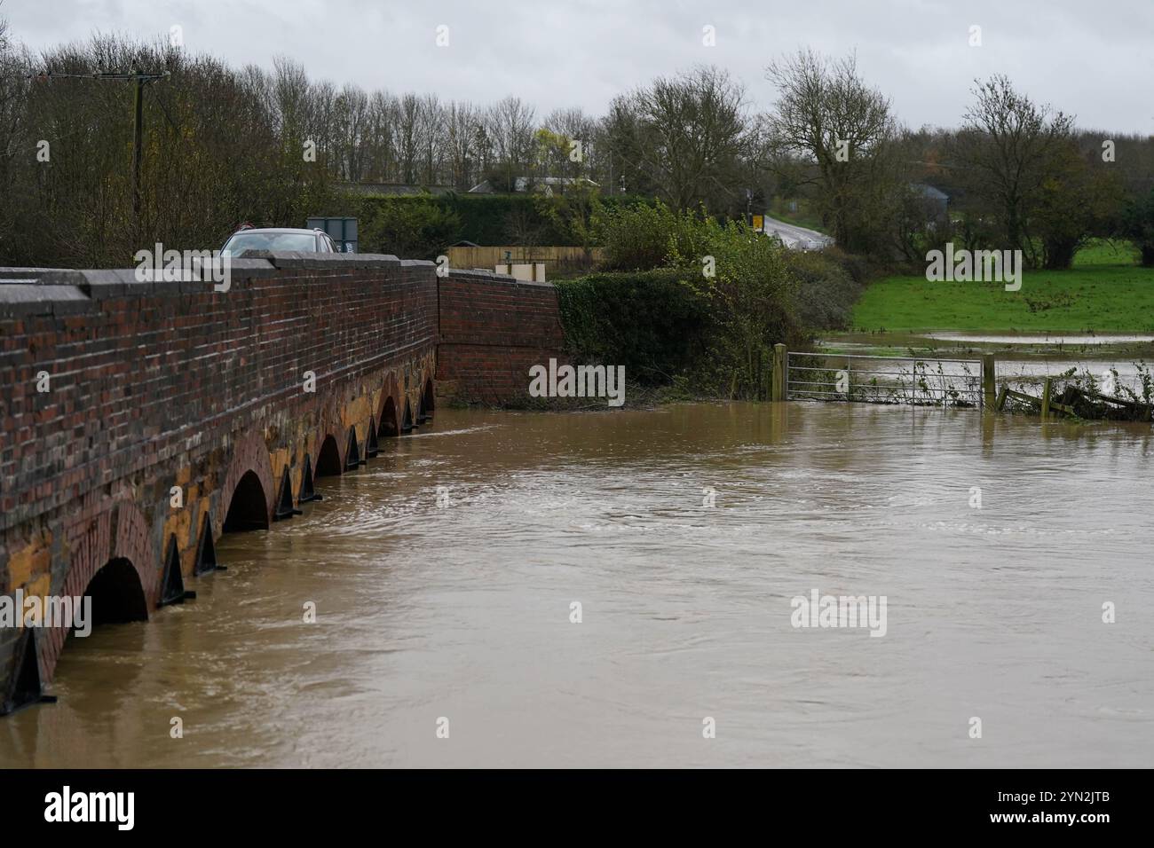 High river levels and flooded fields in Shipston-on-Stour, Warwickshire ...