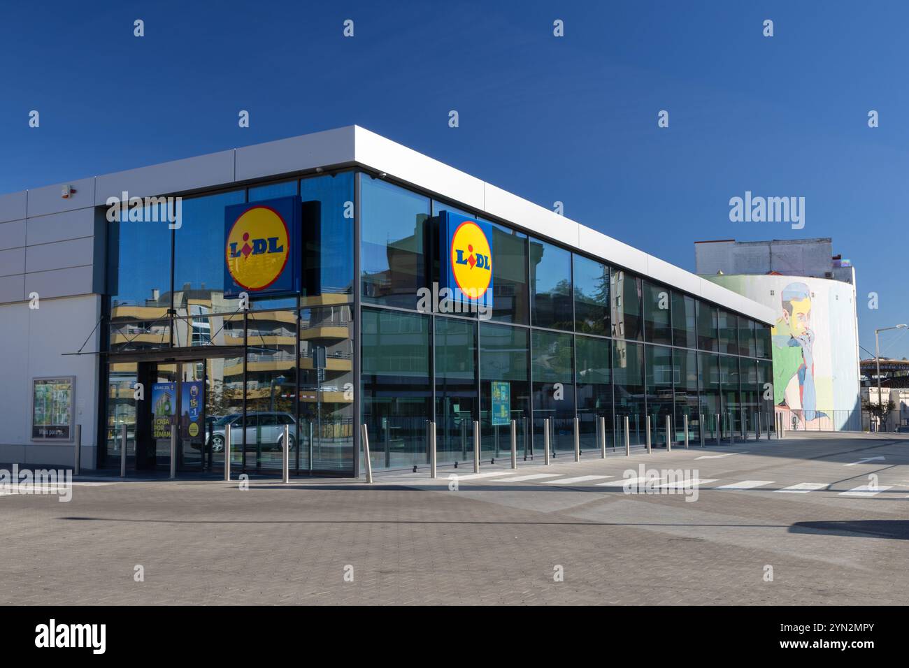 Lidl supermarket exterior on a sunny day, showcasing its modern ...