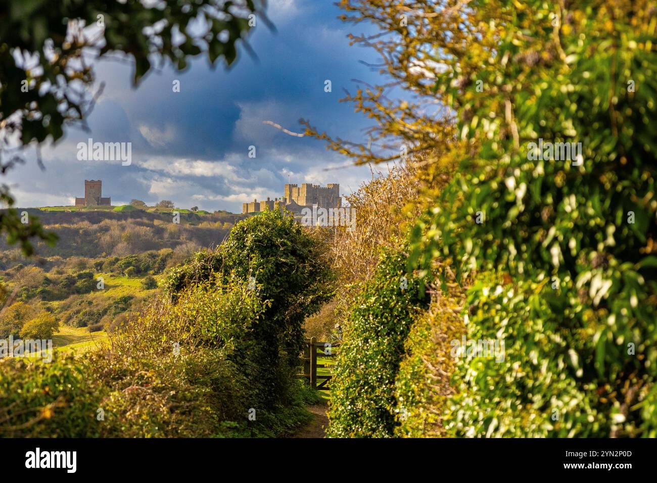 Dover Castle from the White Cliffs of Dover in kent Stock Photo - Alamy