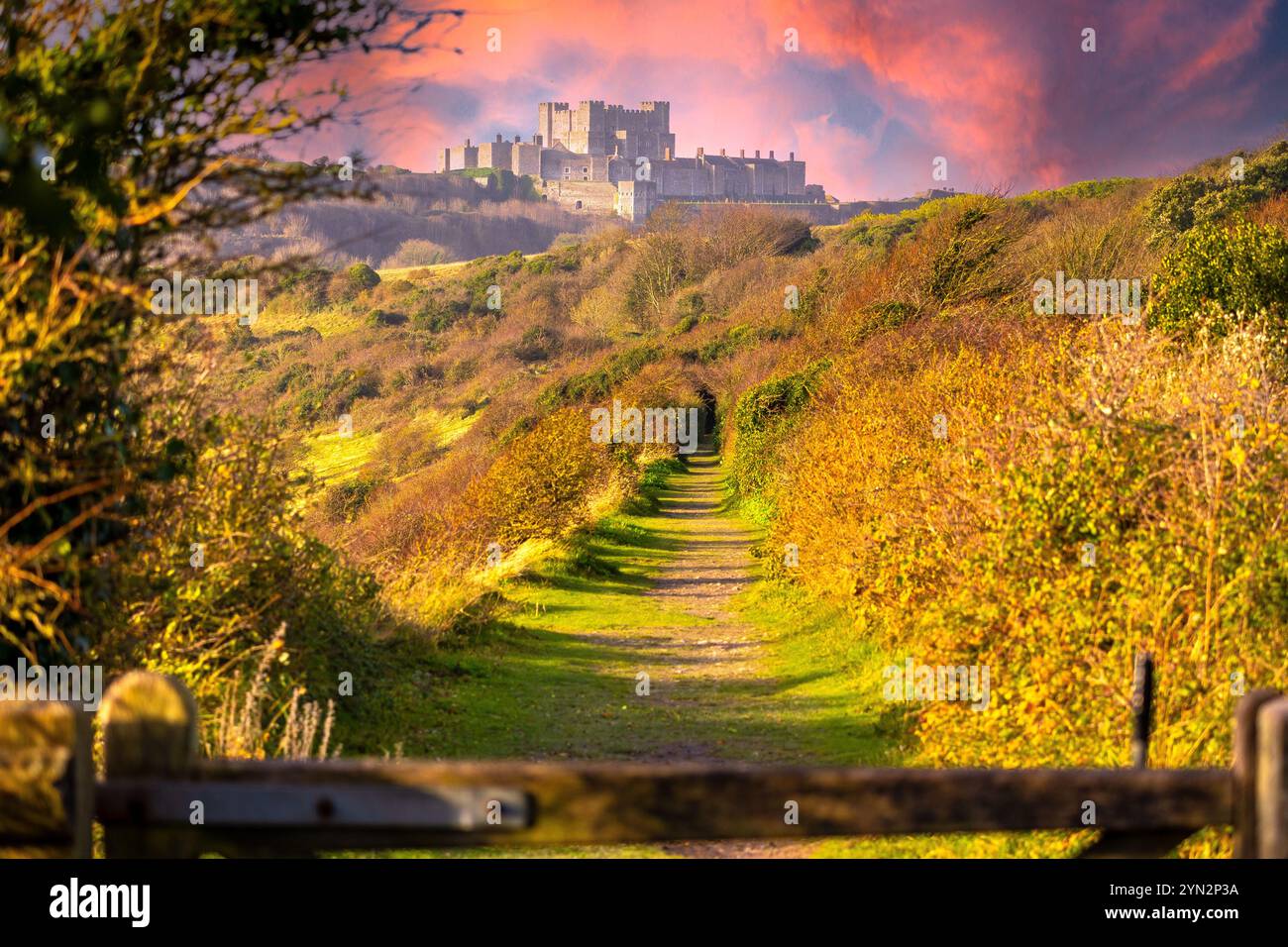 Dover Castle from the White Cliffs of Dover in kent Stock Photo - Alamy