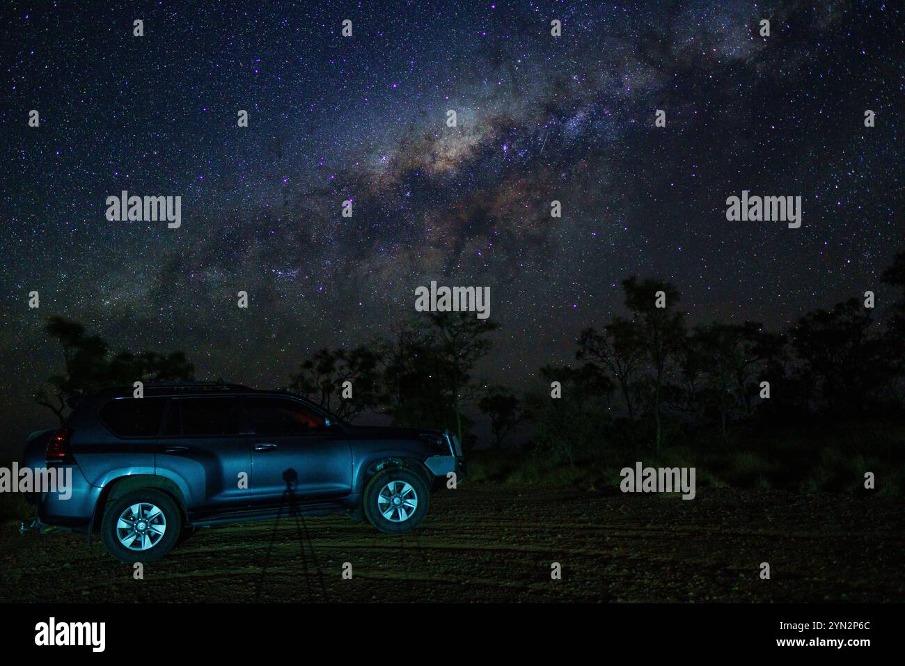 Astrophotography of the Milky Way with Trees Stock Photo - Alamy