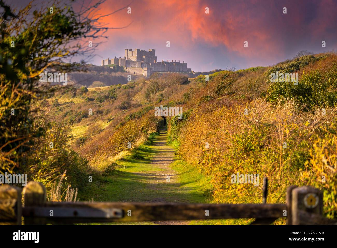 Dover Castle from the White Cliffs of Dover in kent Stock Photo - Alamy
