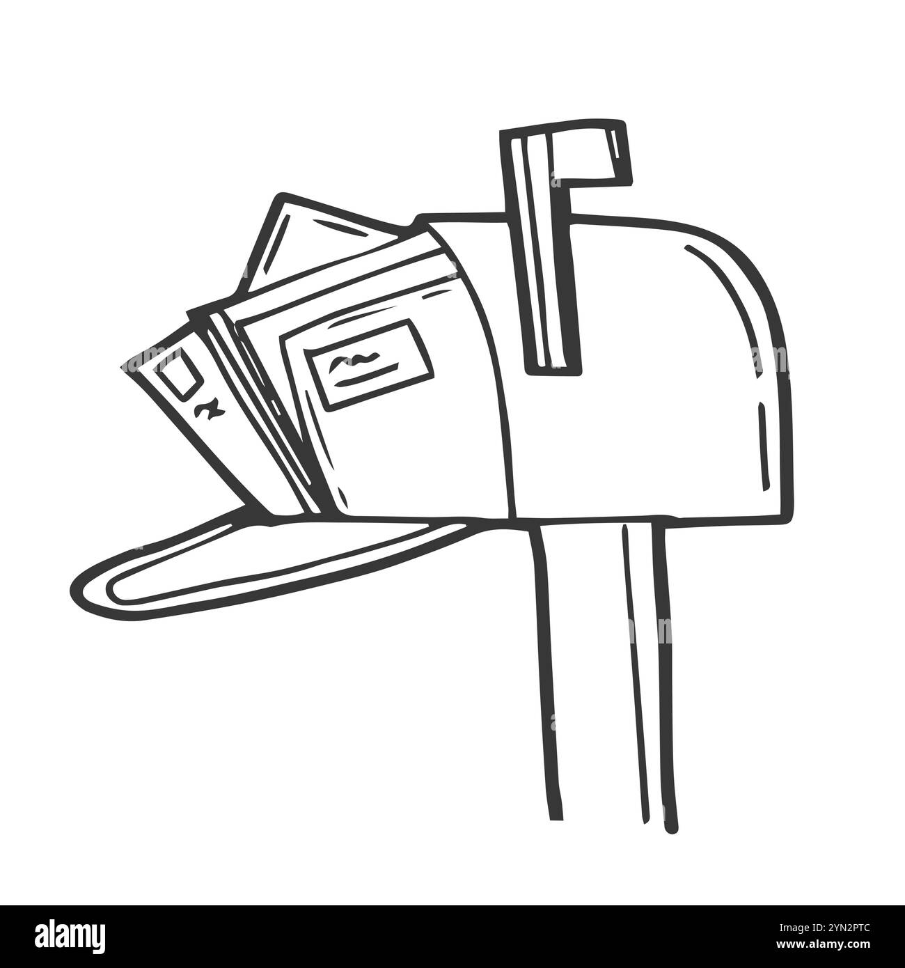 mail box symbol flat style. Line art Vector illustration icon isolated ...