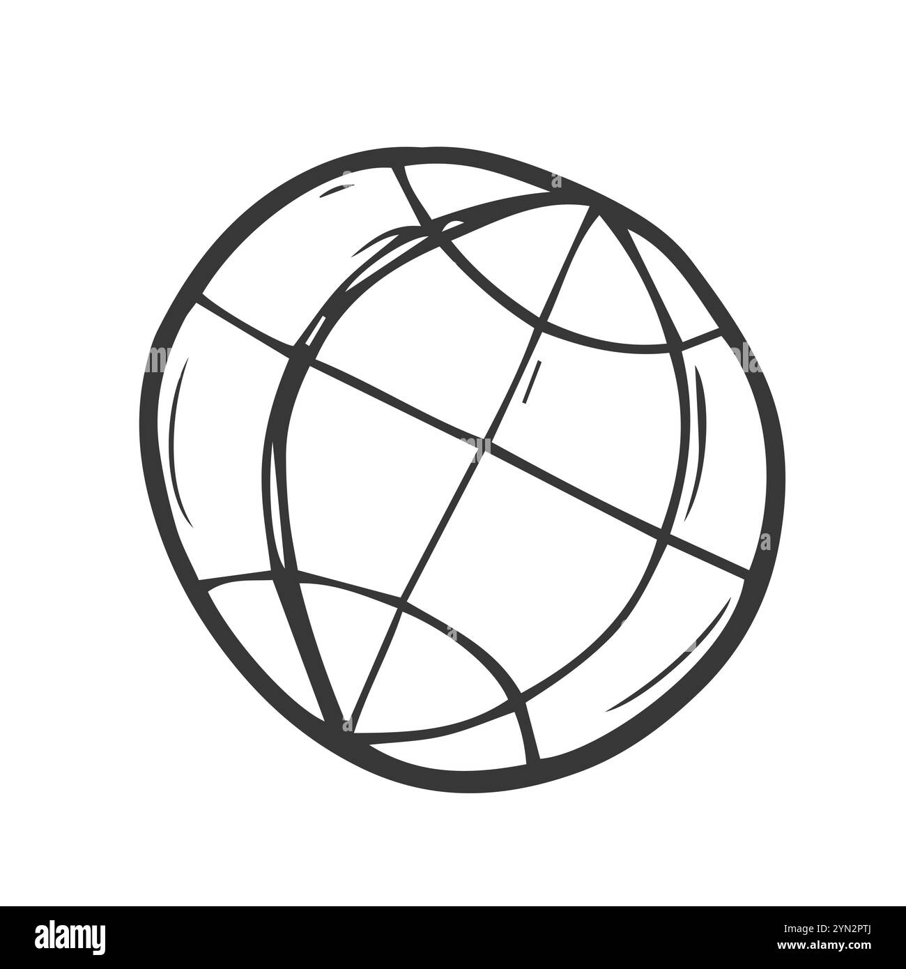 hand drawn Globe icon. Vector illustration. Flat doodle design. cartoon ...