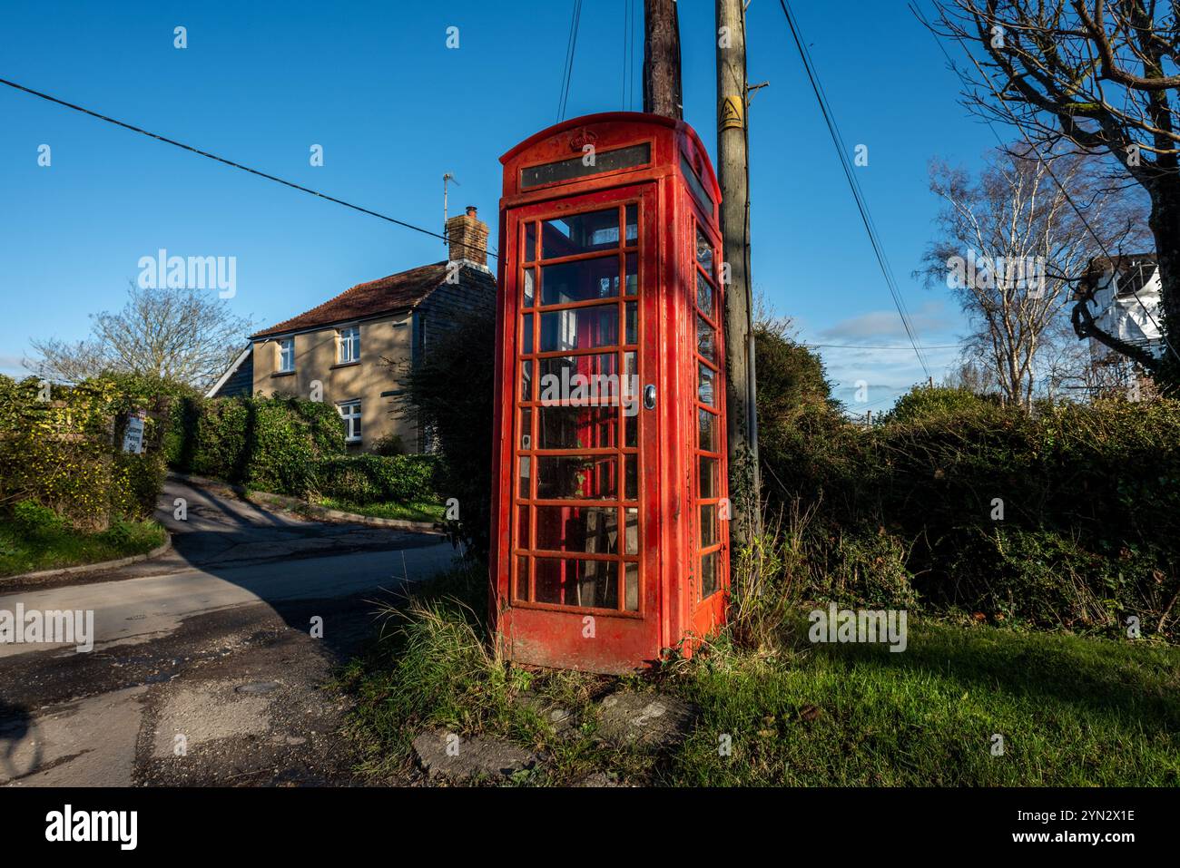 Alciston, November 22nd 2024: The village's former telephone kiosk ...