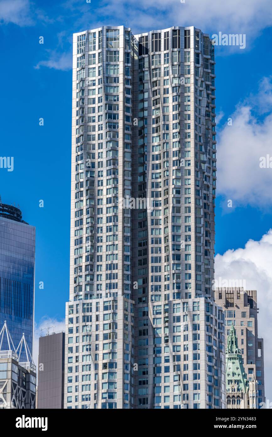 New York, USA: Lower Manhattan 8 Spruce Street building view from ...