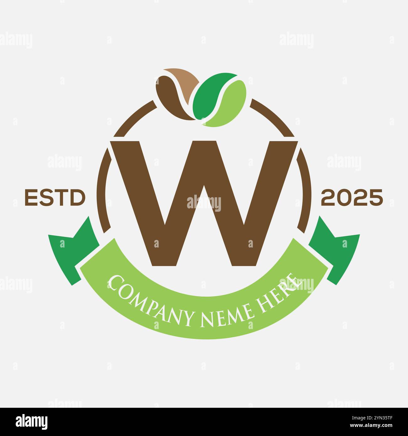 Letter W Coffee Logo Design, Coffee Shop Logo. Coffee Beans Symbol ...