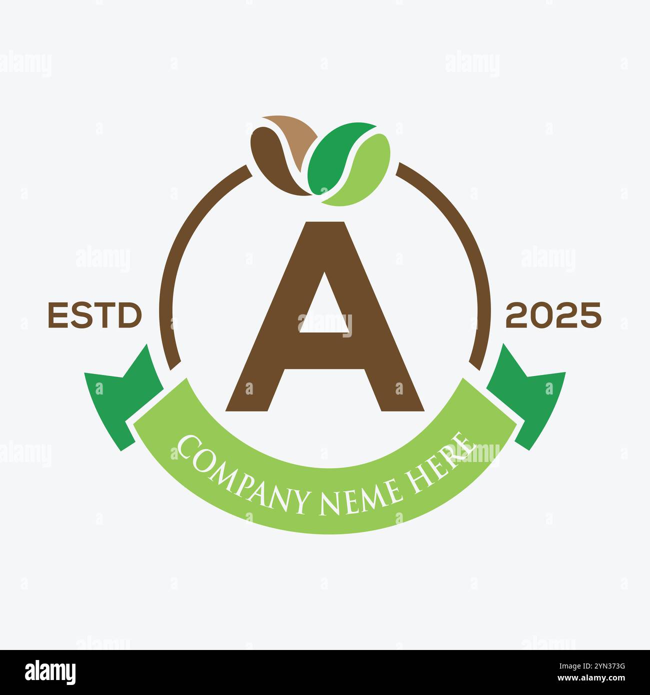 Letter A Coffee Logo Design, Coffee Shop Logo. Coffee Beans Symbol ...