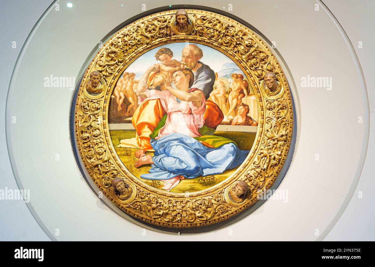 Florence, Italy, January 4, 2024: Tondo Doni. Michelangelo Stock Photo ...