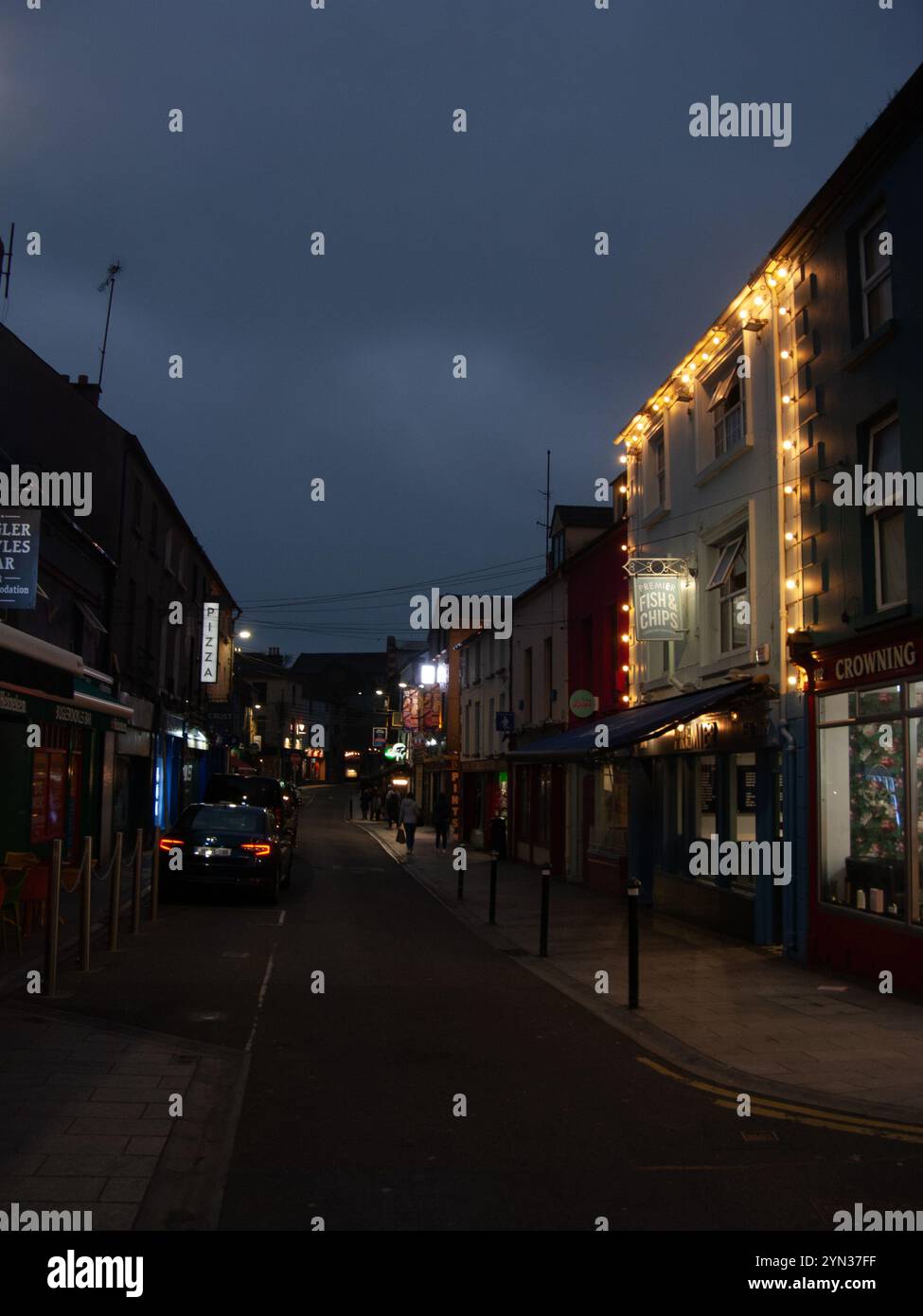 Street scene at night, Wexford, Ireland Stock Photo - Alamy