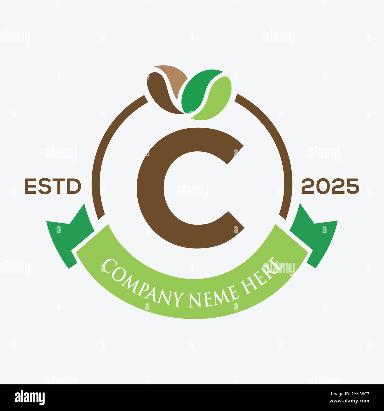 Letter C Coffee Logo Design, Coffee Shop Logo. Coffee Beans Symbol ...