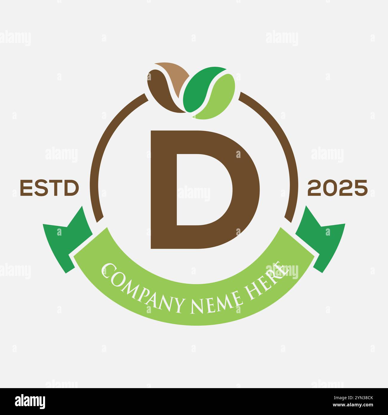 Letter D Coffee Logo Design, Coffee Shop Logo. Coffee Beans Symbol ...