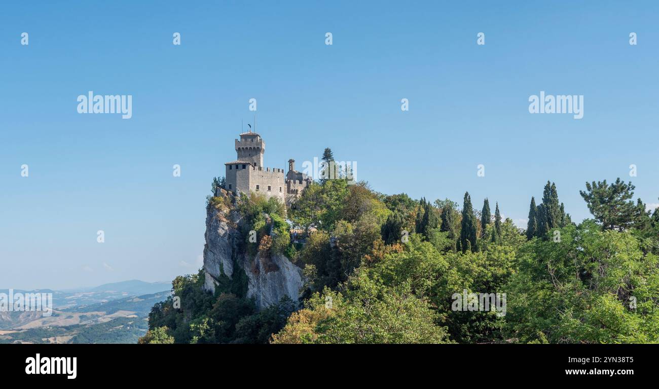Panorama The Fortress of Guaita on Mount Titano in San Marino Stock ...