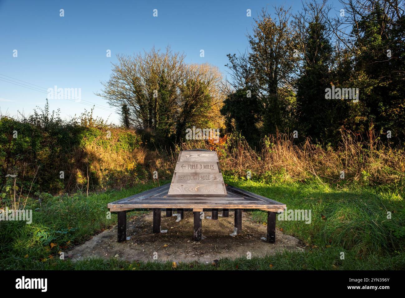 Alciston, November 22nd 2024: Unusual village bench Stock Photo - Alamy