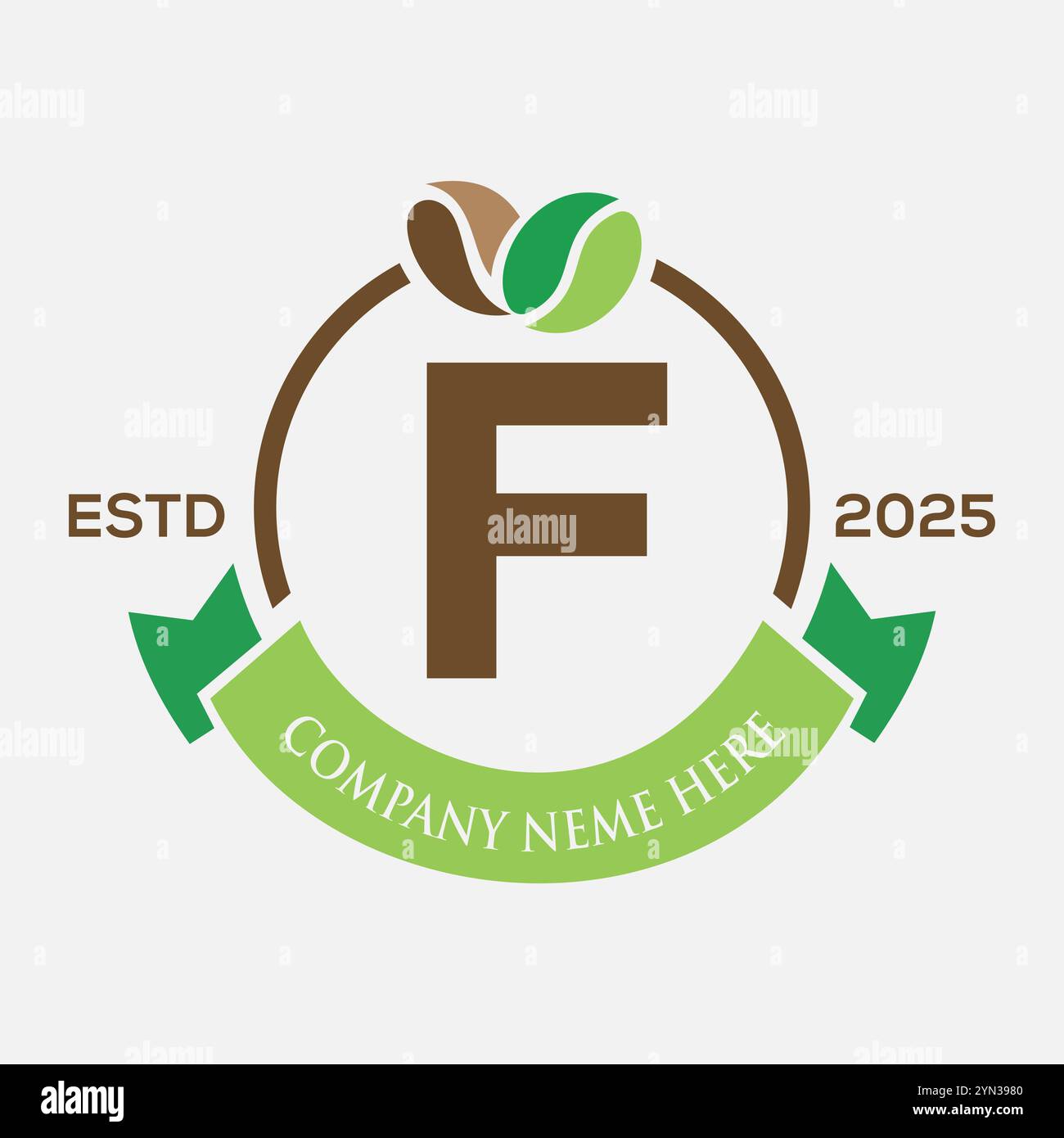 Letter F Coffee Logo Design, Coffee Shop Logo. Coffee Beans Symbol ...