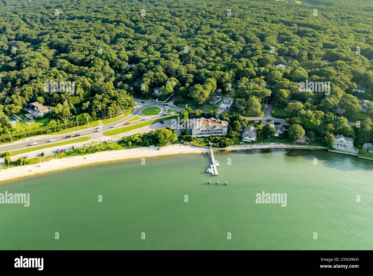 aerial view of long beach and noyac road intersection and vicinity ...