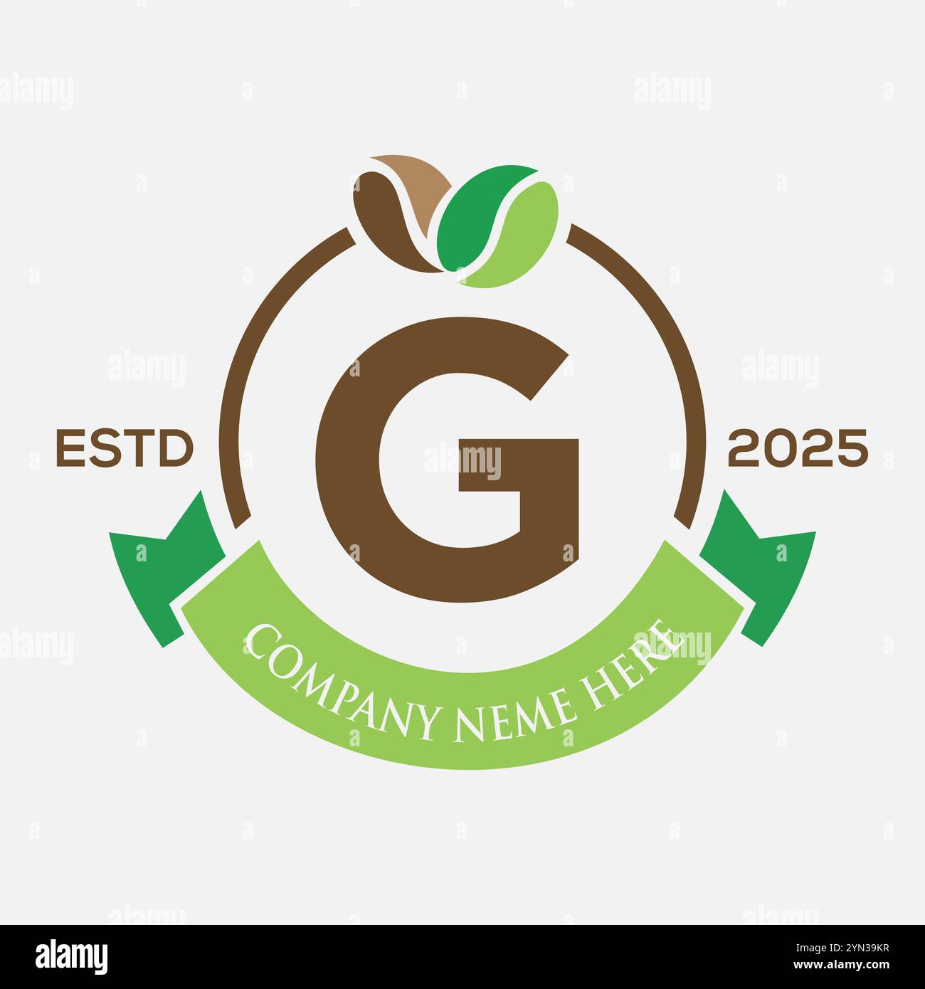 Letter G Coffee Logo Design, Coffee Shop Logo. Coffee Beans Symbol ...