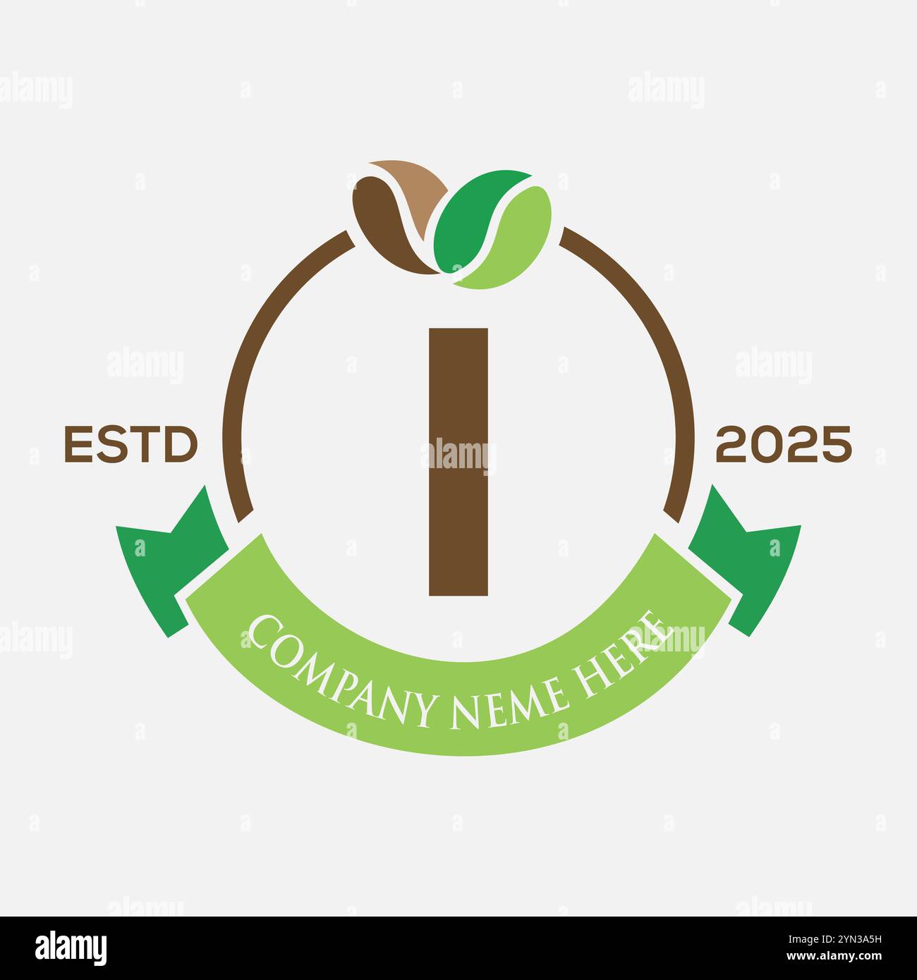 Letter I Coffee Logo Design, Coffee Shop Logo. Coffee Beans Symbol ...