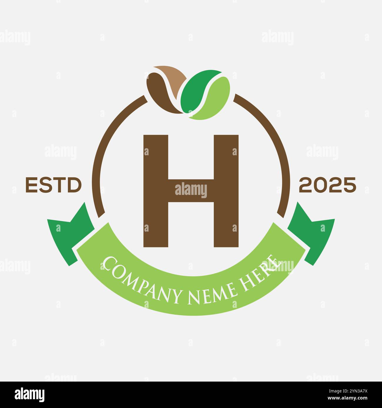 Letter H Coffee Logo Design, Coffee Shop Logo. Coffee Beans Symbol ...