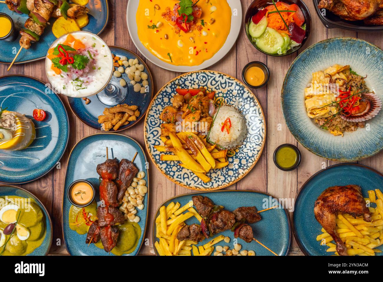 Peruvian cuisine is a true explosion of flavors and textures Stock ...