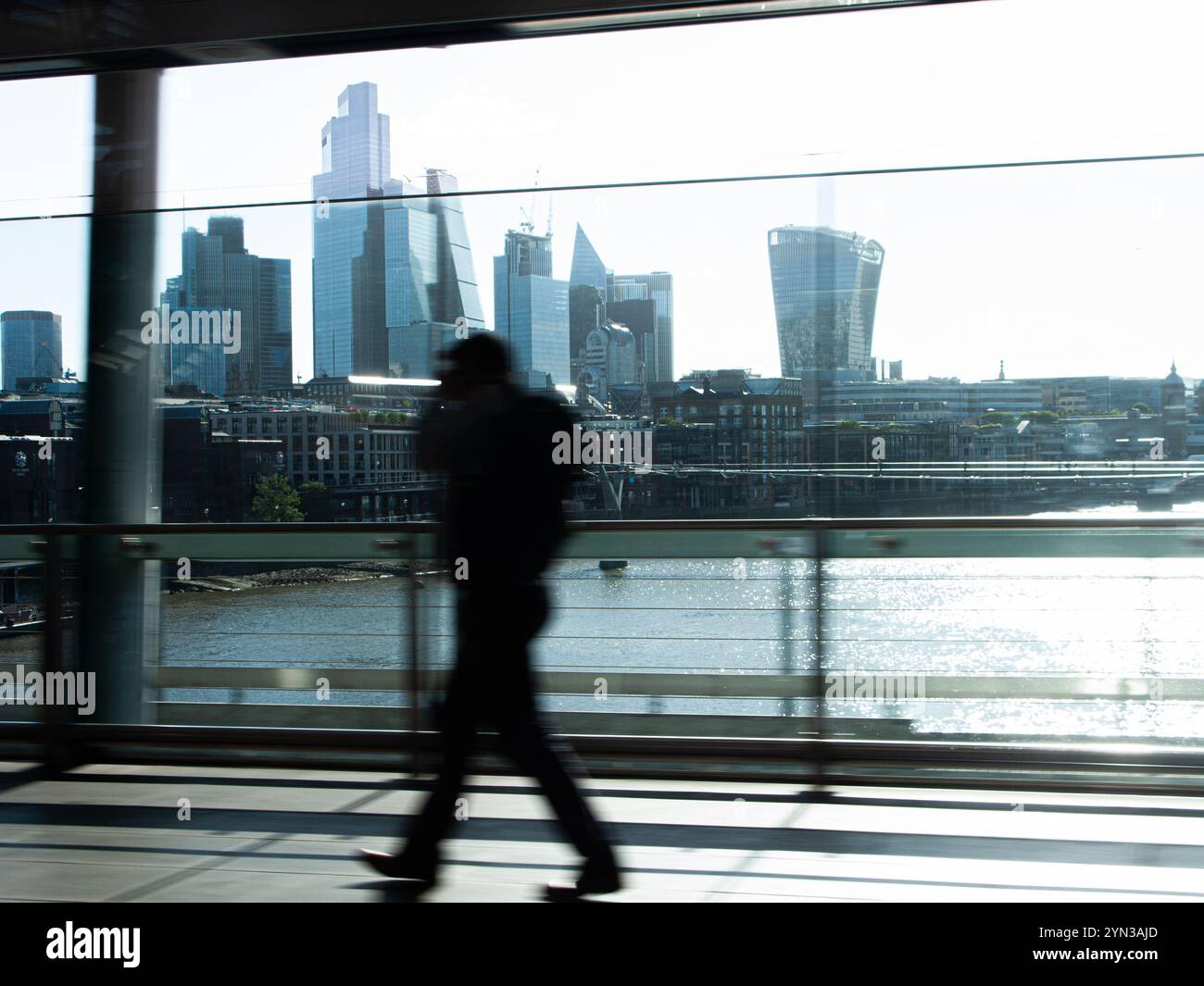Person with motion blur, Blackfriars Station, London Stock Photo - Alamy