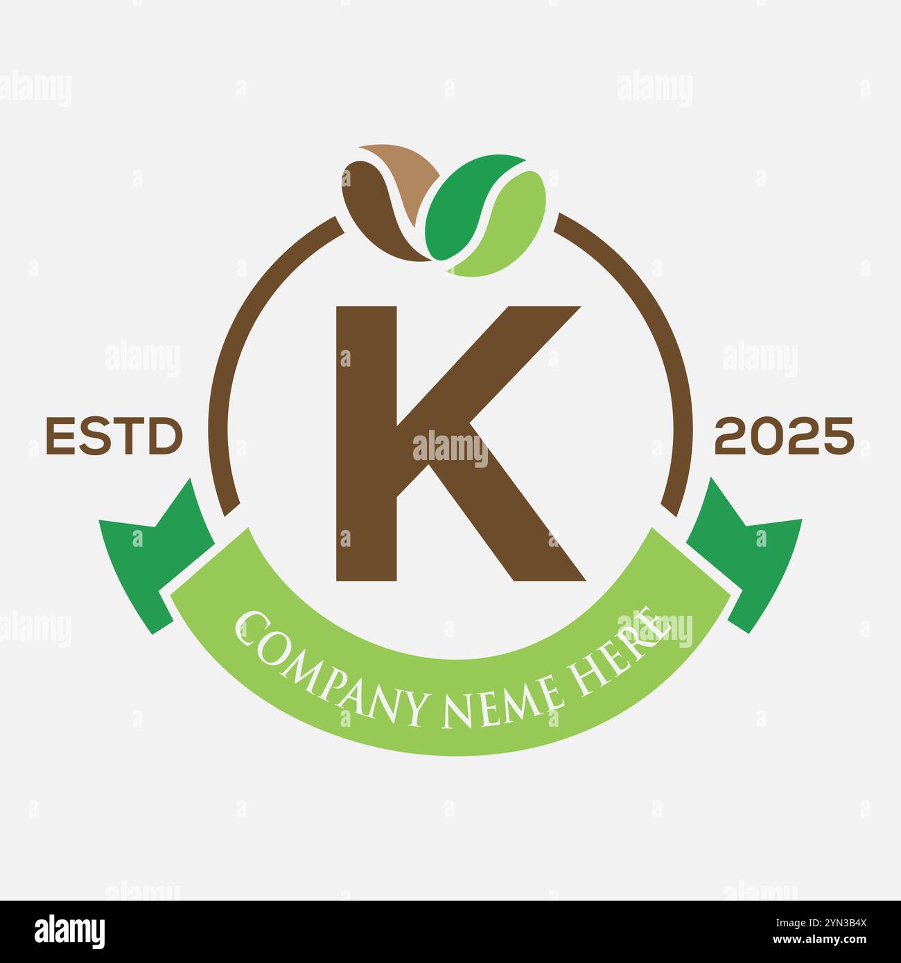 Letter K Coffee Logo Design, Coffee Shop Logo. Coffee Beans Symbol ...