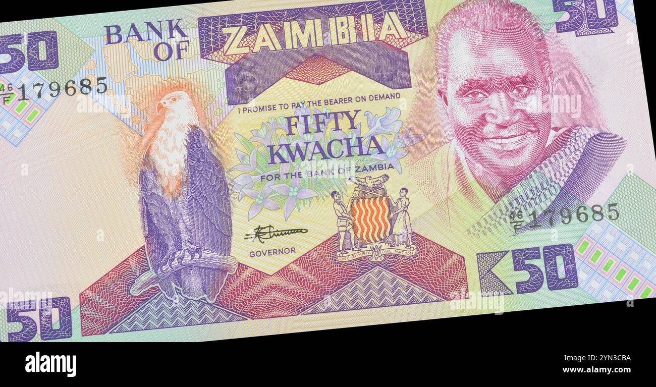 Obverse of 50 Kwacha banknote printed by Zambia Stock Photo - Alamy