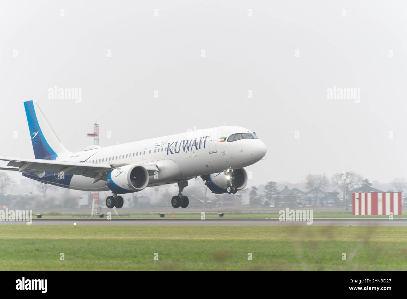 November 8, 2024. Schiphol, Netherlands. A plane from Kuwait Airways ...