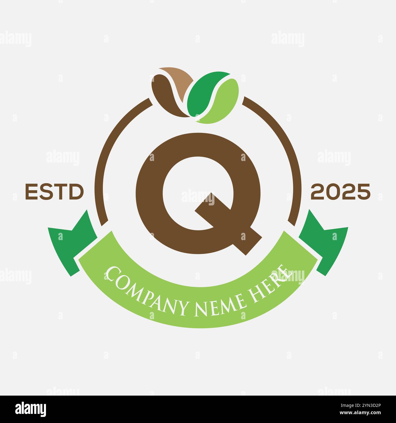 Letter Q Coffee Logo Design, Coffee Shop Logo. Coffee Beans Symbol ...