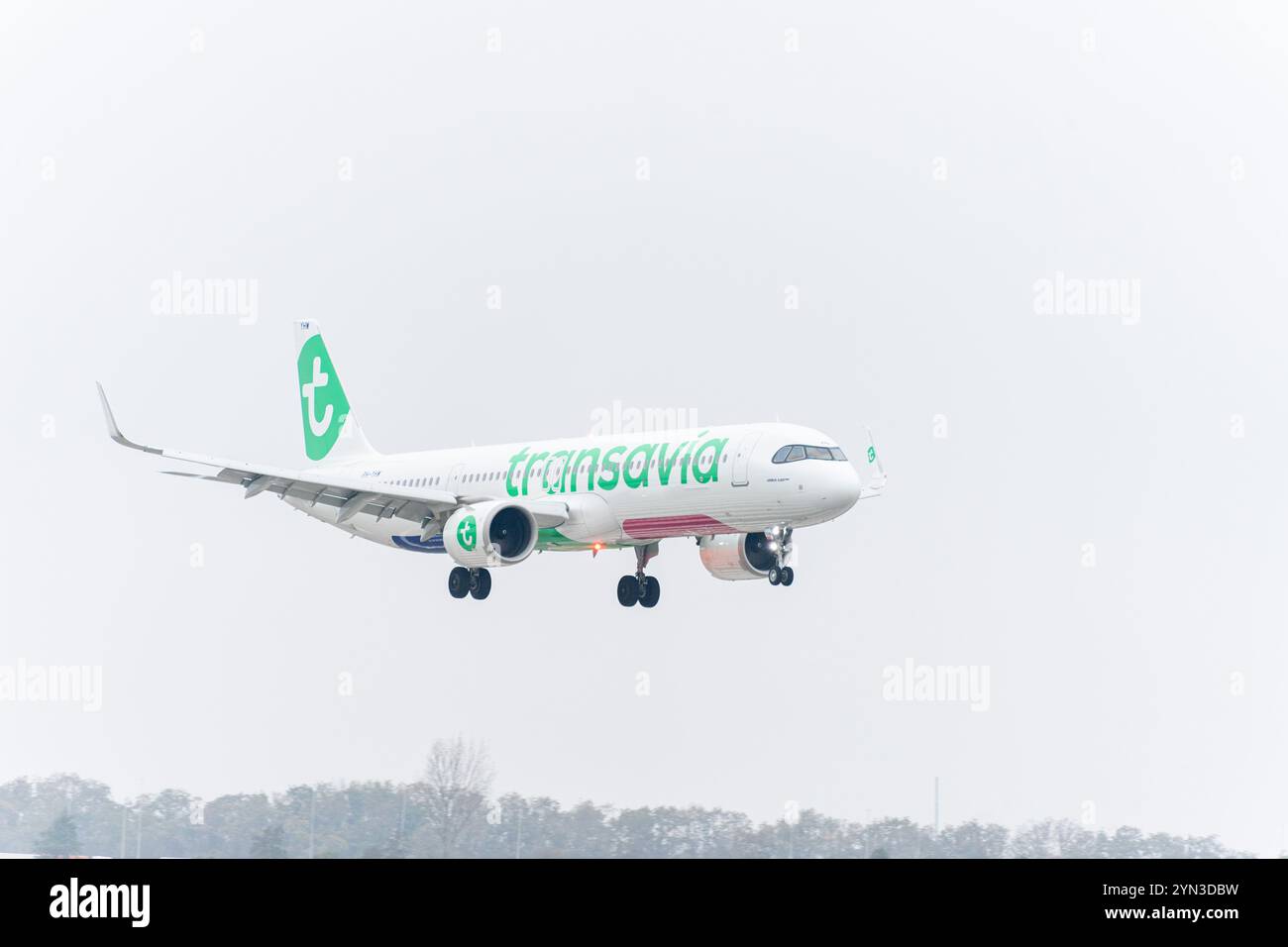 November 8, 2024. Schiphol, Netherlands. A Transavia Plane landed on ...