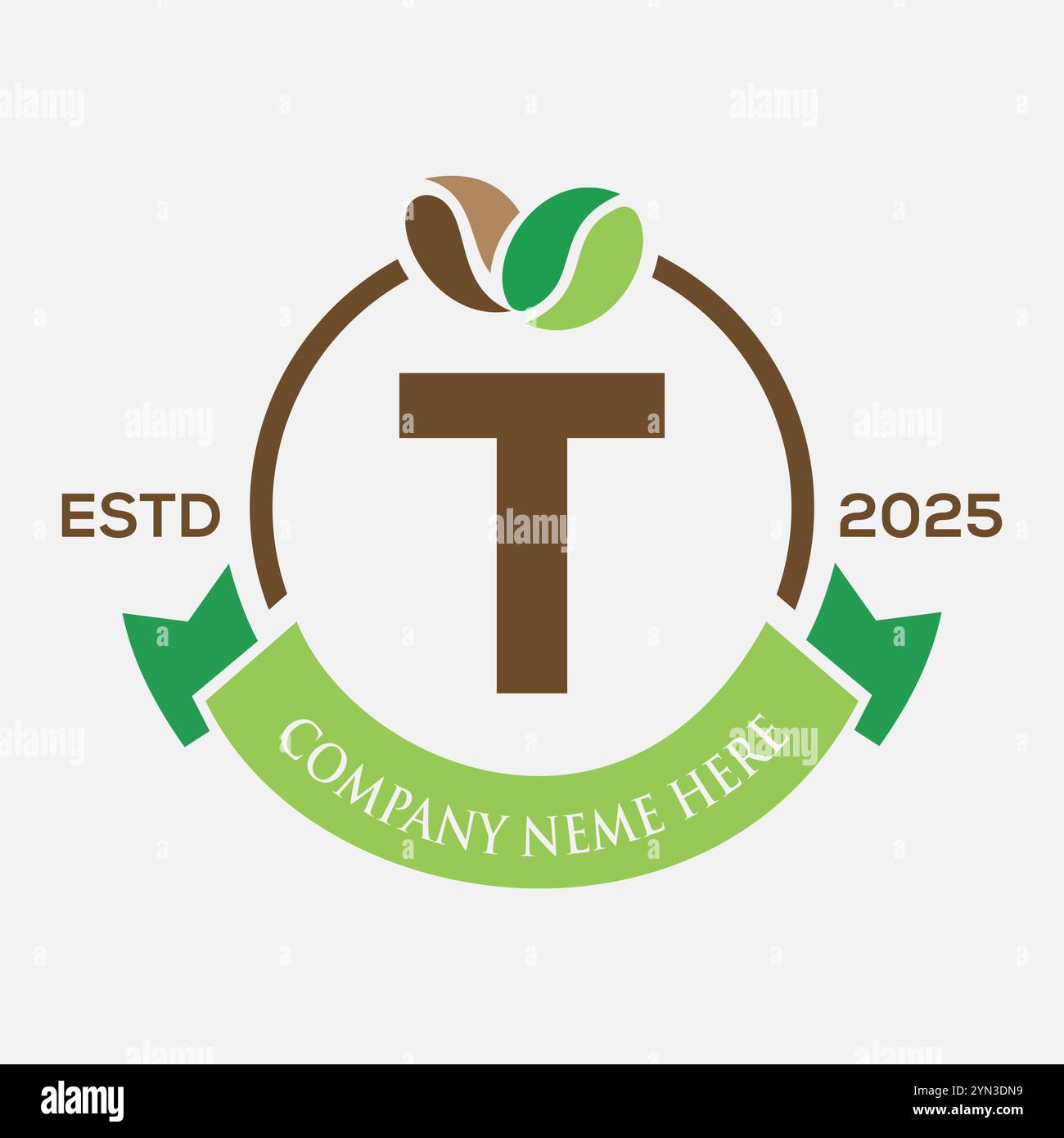 Letter T Coffee Logo Design, Coffee Shop Logo. Coffee Beans Symbol ...