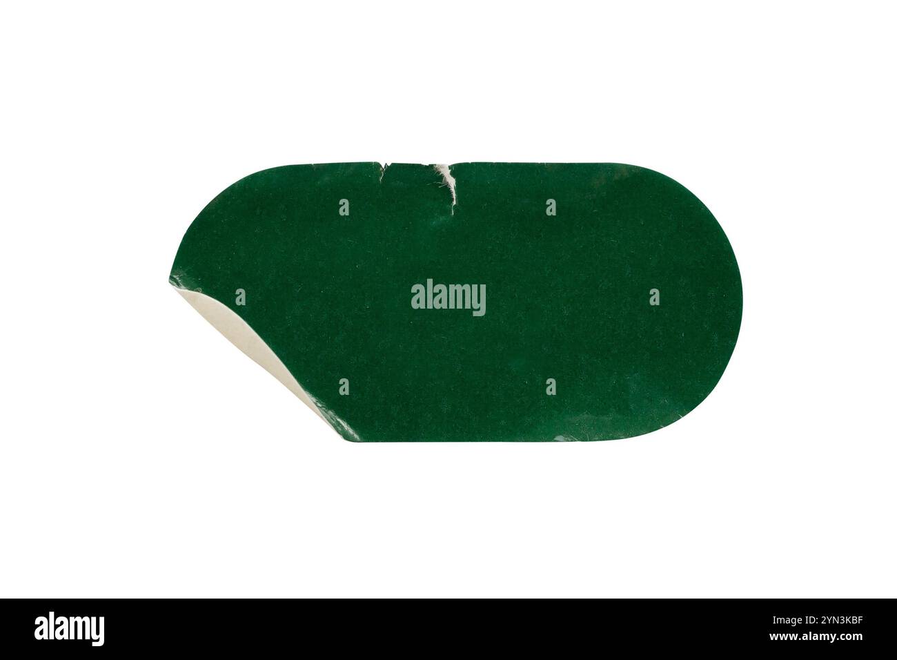 Blank green sticker label isolated on white background Stock Photo - Alamy