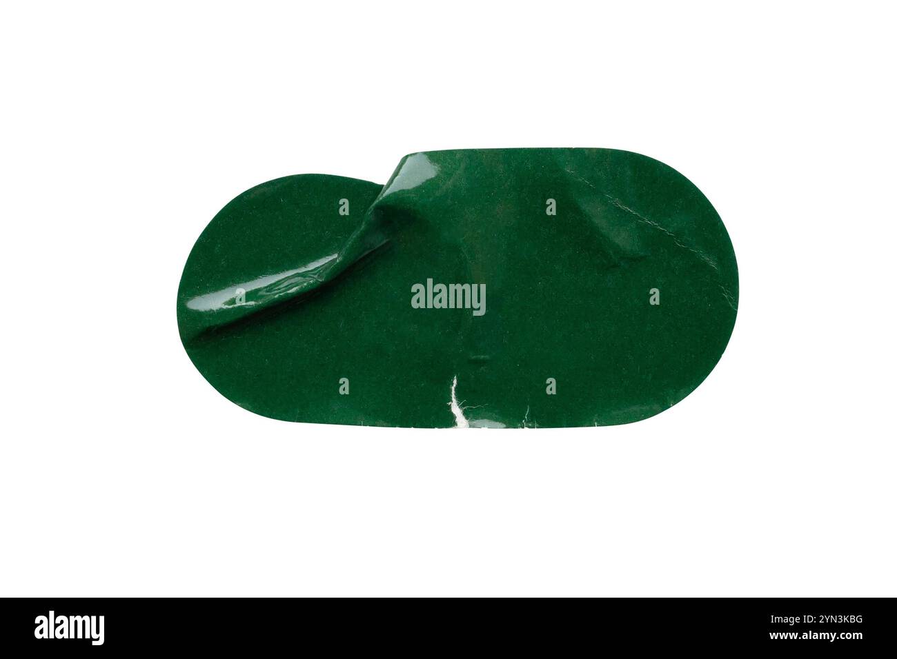 Blank green sticker label isolated on white background Stock Photo - Alamy