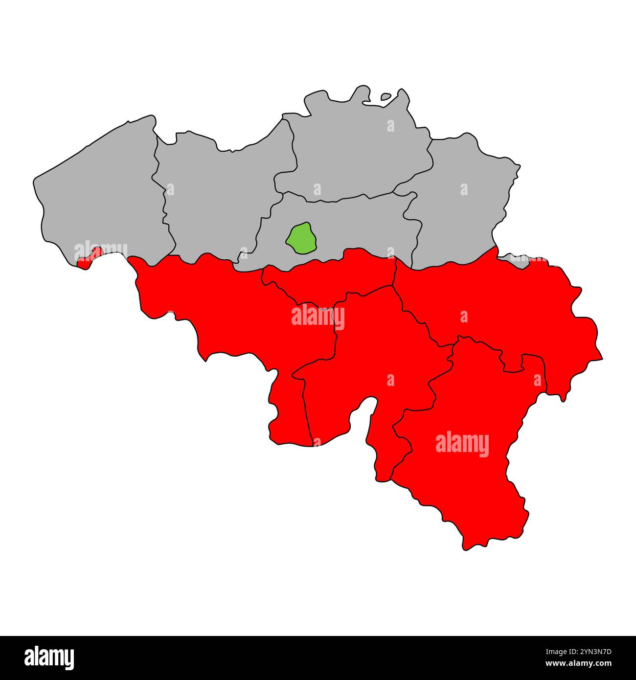 Wallonia of Belgium map symbol, travel web flat concept icon vector ...