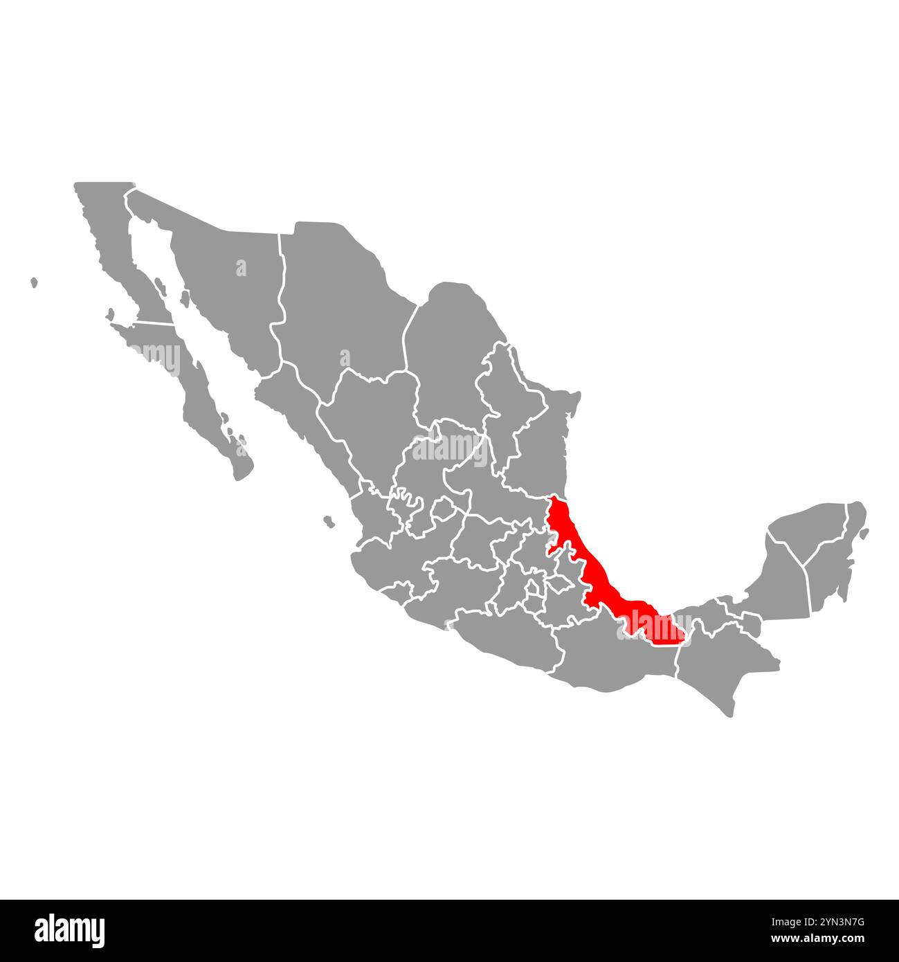 Veracruz of Mexico map shape, travel web concept icon vector ...