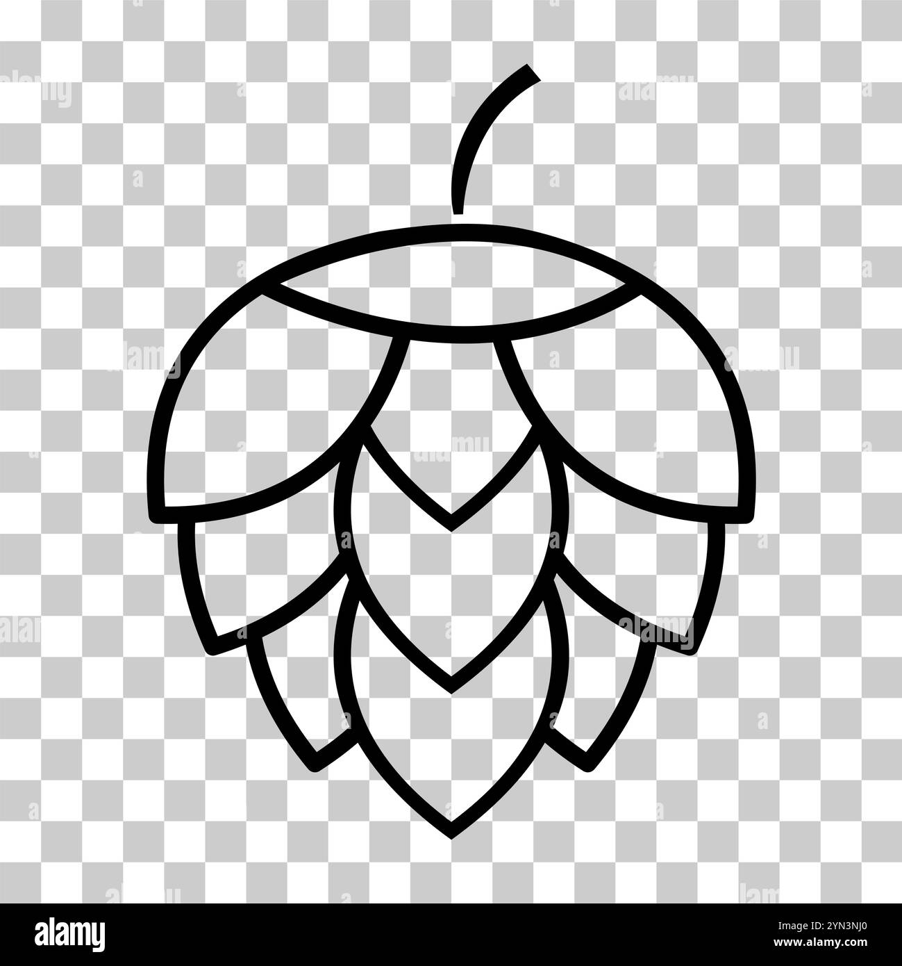 Hop icon beer cone leaf sign,pub herb design, nature seed vector ...