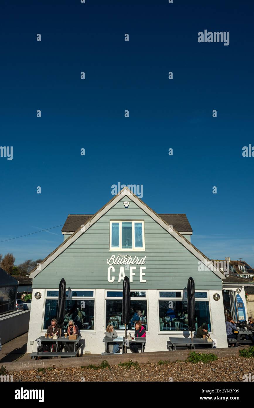 Ferring, November 13th 2024: The Bluebird Cafe on the beach Stock Photo ...