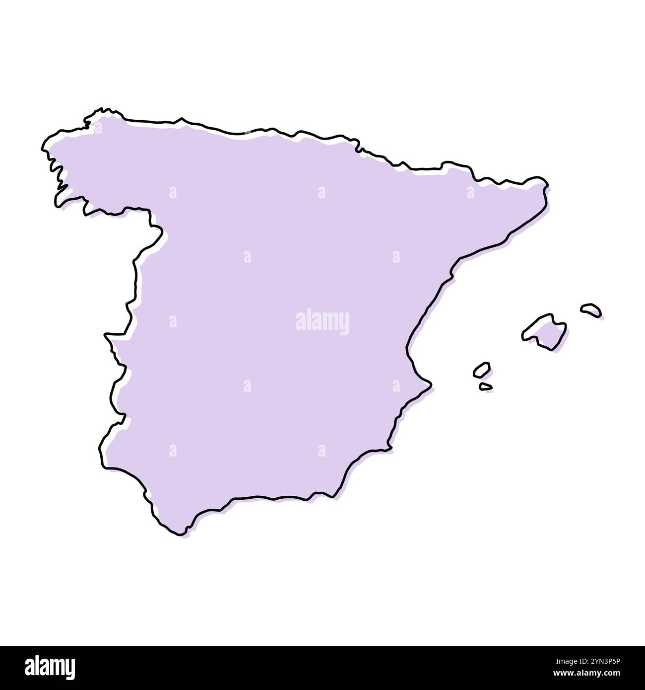 Spain map symbol shape, travel web flat concept icon vector ...
